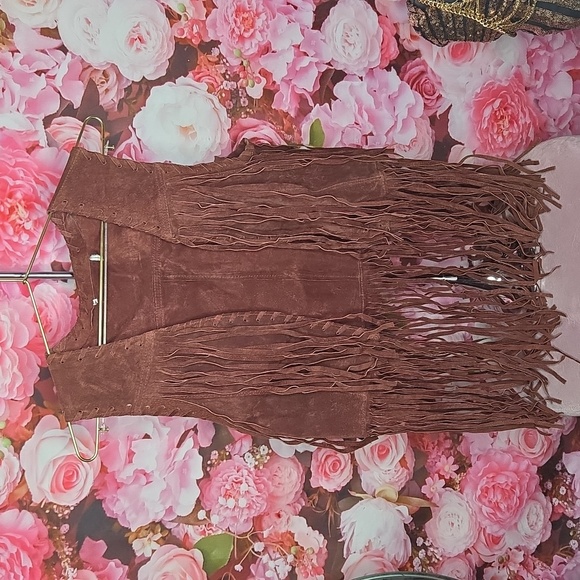 Jackets & Coats | Vintage Suede Brown Fringe Vest Small | Poshmark